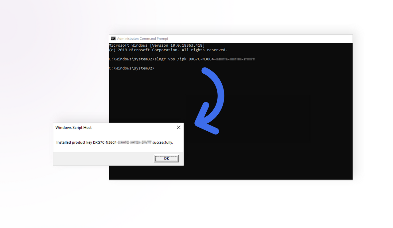Upgrade Windows 10 Home to Pro using upgrade key & SLMGR