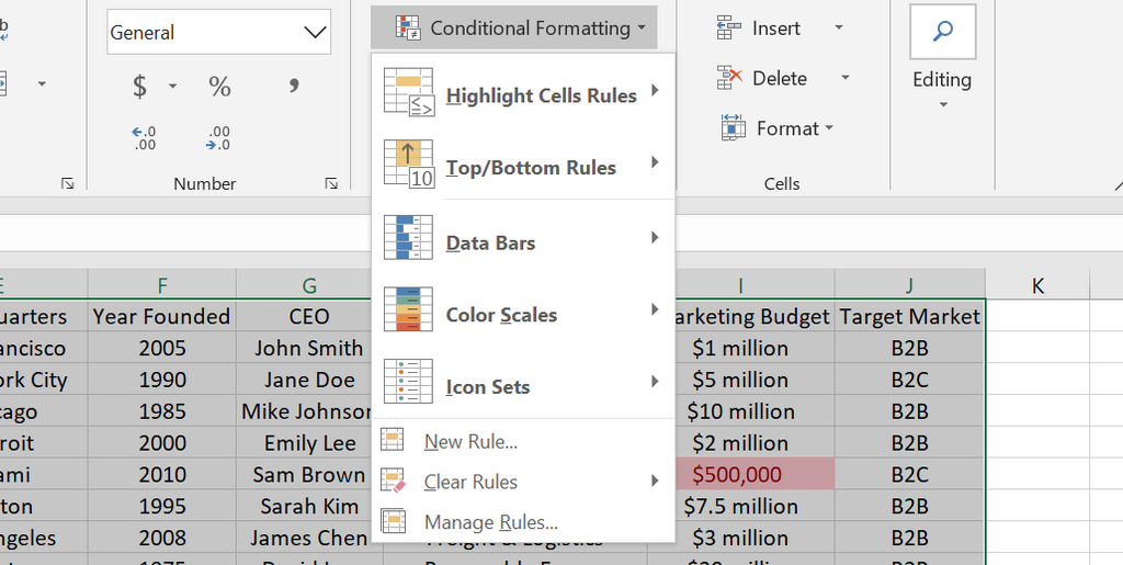 Microsoft Excel Conditional Formatting Easy Tutorial 0497