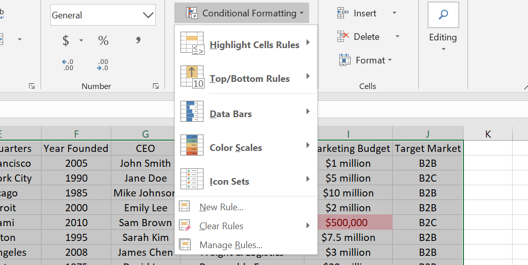 Microsoft Excel Conditional Formatting (Easy Tutorial)