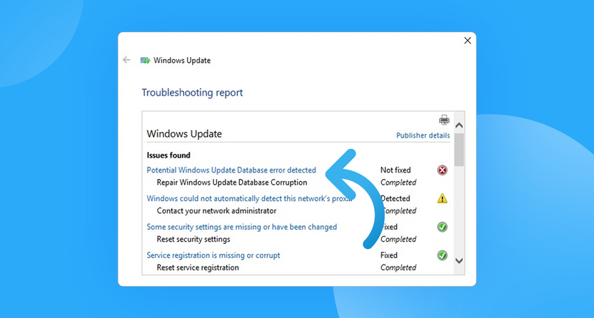 Fixed: Potential Windows Update Database Error Detected