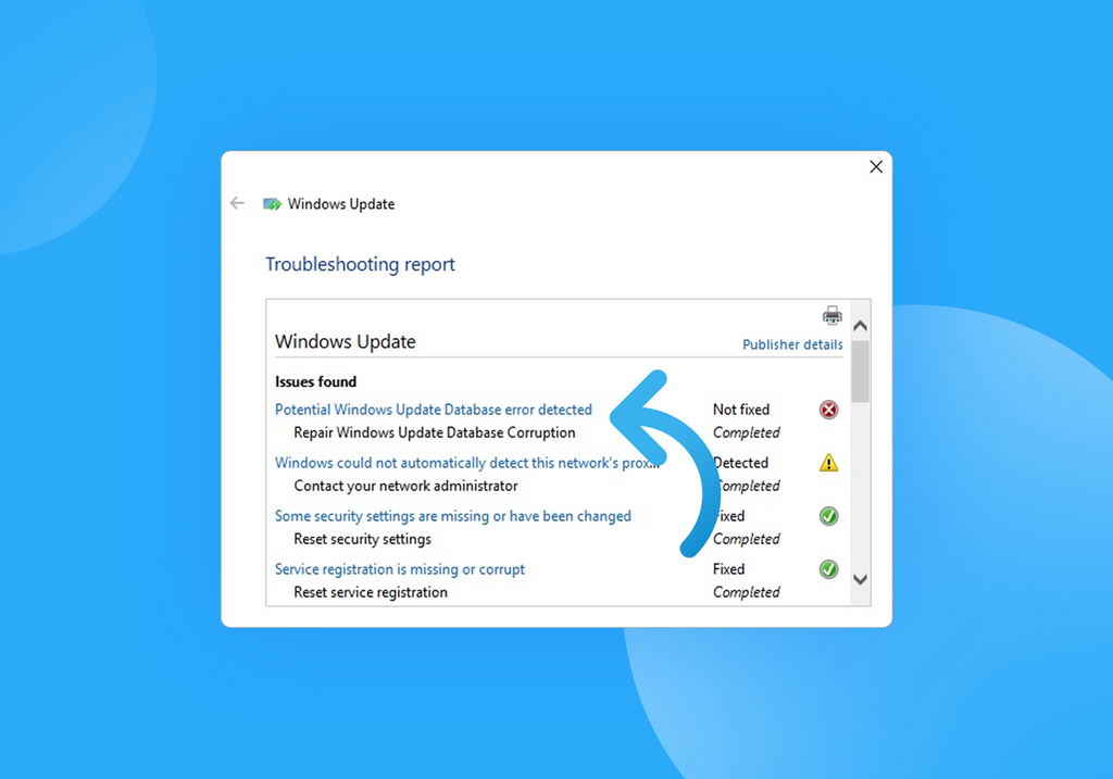 Fixed: Potential Windows Update Database Error Detected